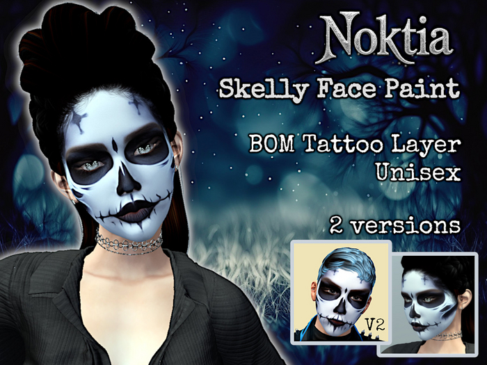 Second Life Marketplace - [EvoX & SLUV BOM] Skelly Face Paint