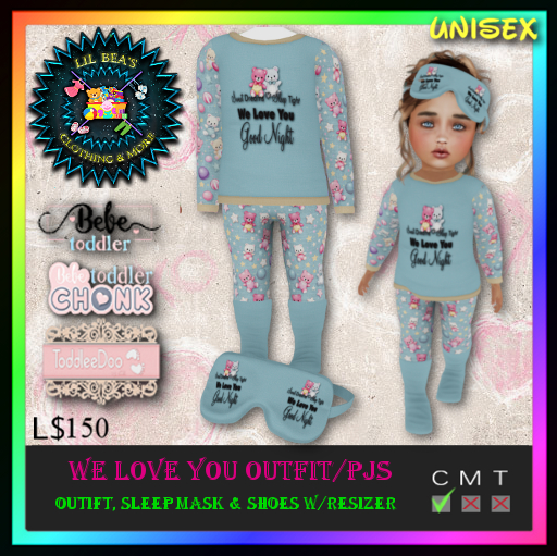 Second Life Marketplace - *LBD* We Love You Pjs - TD/BeBe/Chonk