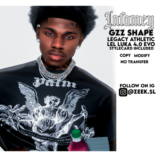 Second Life Marketplace - INFAMEY - GZZ SHAPE W/ BROW SHAPE & STYLECARD