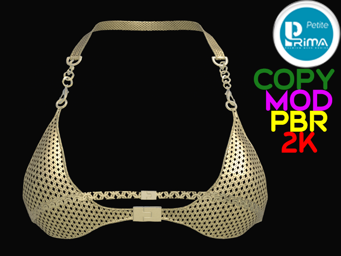 Second Life Marketplace - Chain-Strap-Bikini-Top-Chainmail-gold-MOD