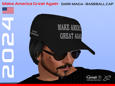 Second Life Marketplace - Gaagii 3D - Dark MAGA - Baseball Cap