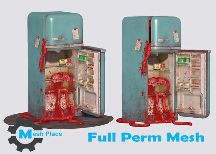 Second Life Marketplace - Mesh Place - Halloween Horror Fridge Full ...