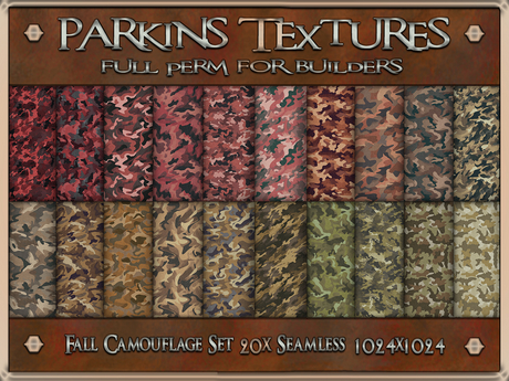 Second Life Marketplace - Parkins Textures - Fall Camouflage Set - 20x ...