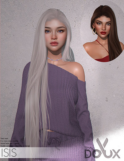 Second Life Marketplace - DOUX - Isis hairstyle [BLOGGER PACK]