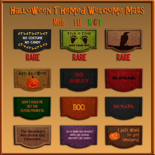 Second Life Marketplace - [ free bird ] Halloween Welcome Mat -Go Away