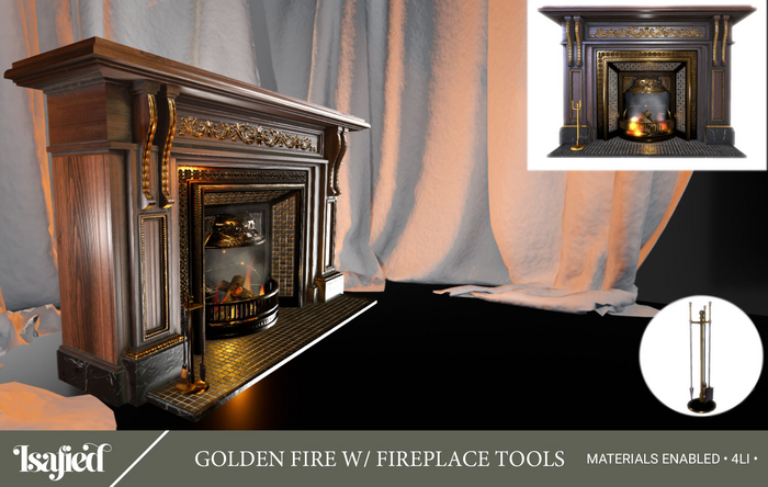 Second Life Marketplace - {Isafied} Golden Fire-fx Flames-W Probes