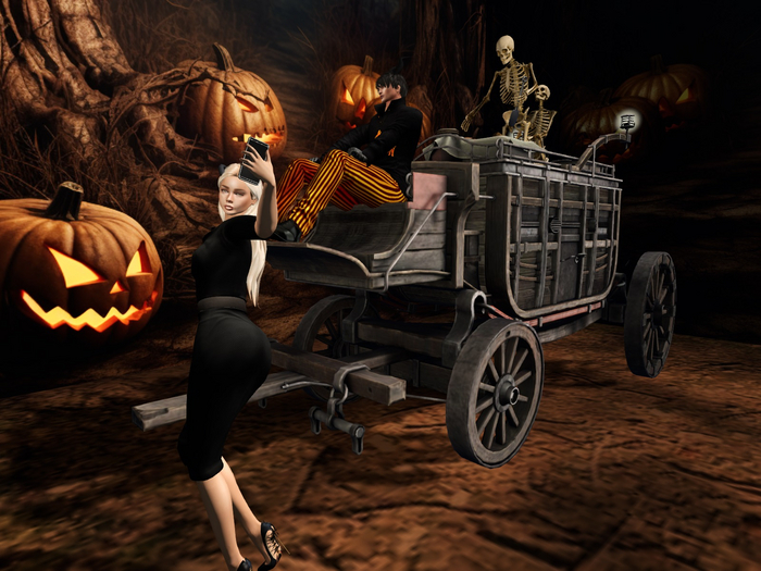 Second Life Marketplace - :DH: Skeleton Carriage ~Halloween~