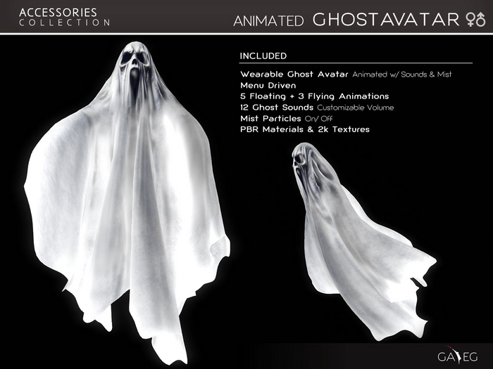 Second Life Marketplace - [GA.EG] Animated Ghost Avatar - Vampire Goth ...