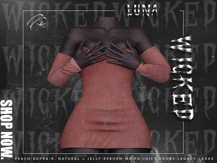 Second Life Marketplace Wicked Luna Dress [peach]