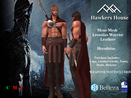 Second Life Marketplace - *HH* Men's Mesh Leonidas Warrior Leathers ...