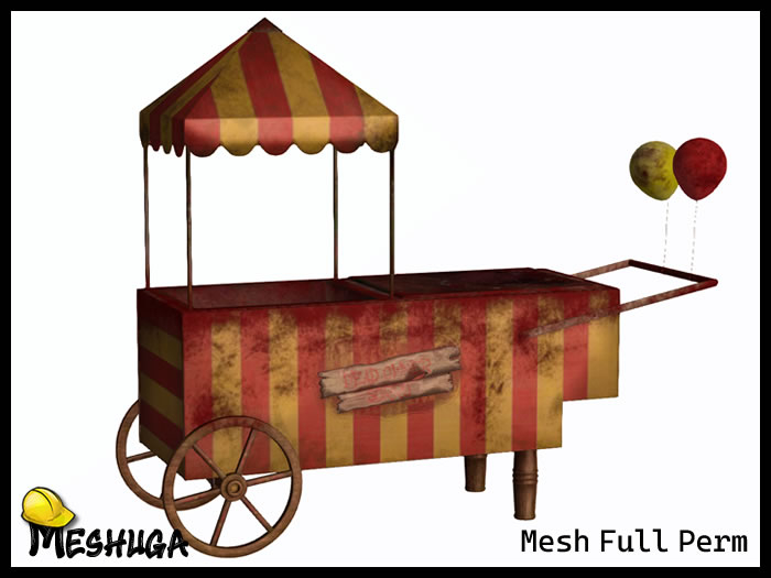 Second Life Marketplace - Meshuga Horror Circus - Ice Cream Cart FULL ...