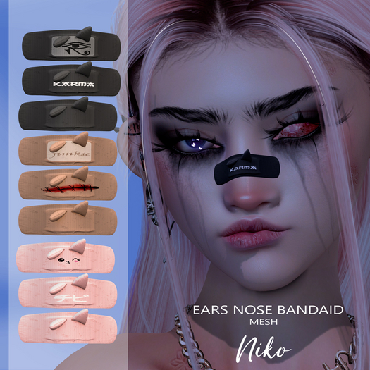 Second Life Marketplace - Niko*Nose Ear Bandaid FP (unpacker)