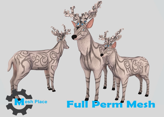 Second Life Marketplace - Mesh Place - Fantasy Winter Deer Full Perm ...