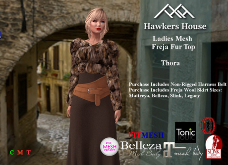 Second Life Marketplace - *HH* Ladies Mesh Freja Fur Top Thora