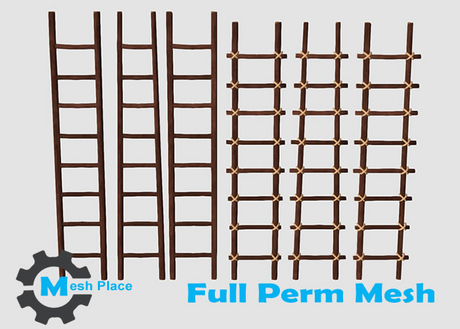 Second Life Marketplace - Mesh Place - Wooden Ladder Pack Full Perm ...