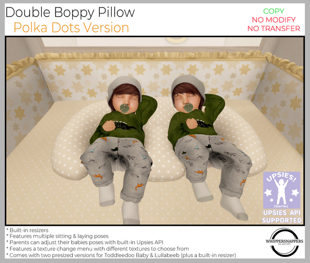 Second Life Marketplace - ! Whippersnappers ! - Double Boppy Pillow ...