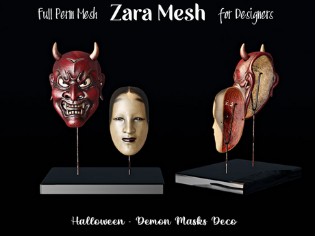 Second Life Marketplace - ZM - Halloween - Demon Masks Deco FULL PERM MESH