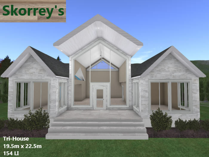 Second Life Marketplace - Tri-House Full Frontal View Many Lights for ...