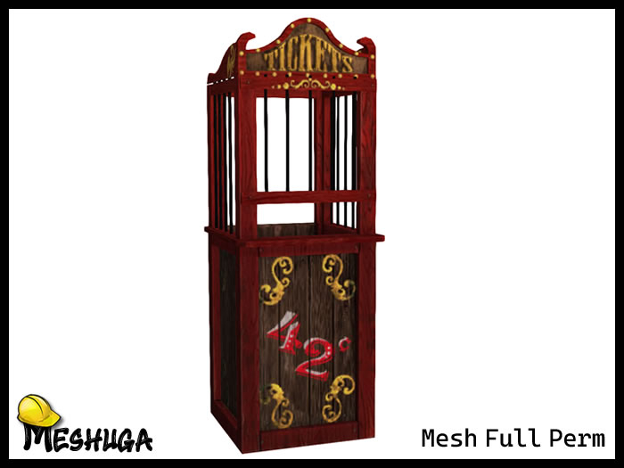 Second Life Marketplace - Meshuga Horror Circus Ticket Booth FULL PERM MESH