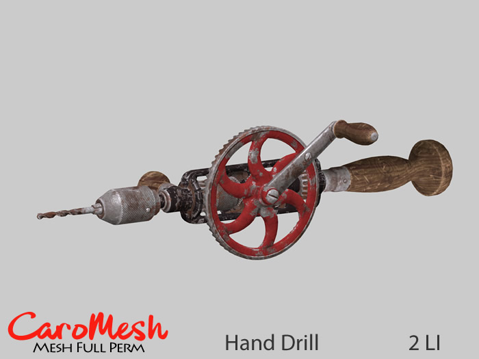 Second Life Marketplace - Caro Mesh Full Perm * Vintage Hand Drill ...