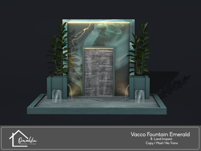 Second Life Marketplace - OMAHKU - Vacco Fountain Emerald