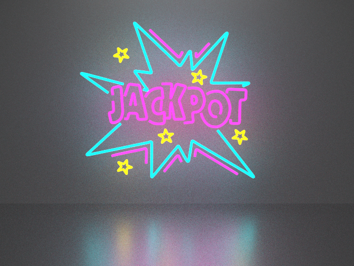 Second Life Marketplace - Jackpot 4 neon sign Full Permission