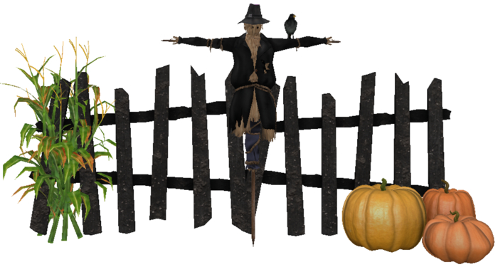 Second Life Marketplace - Scarecrow with Animated Raven, Corn Stalks ...