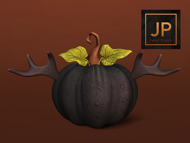 Second Life Marketplace - 7.YOKAI - Crow pumpkin - Deer pumpkins [black]