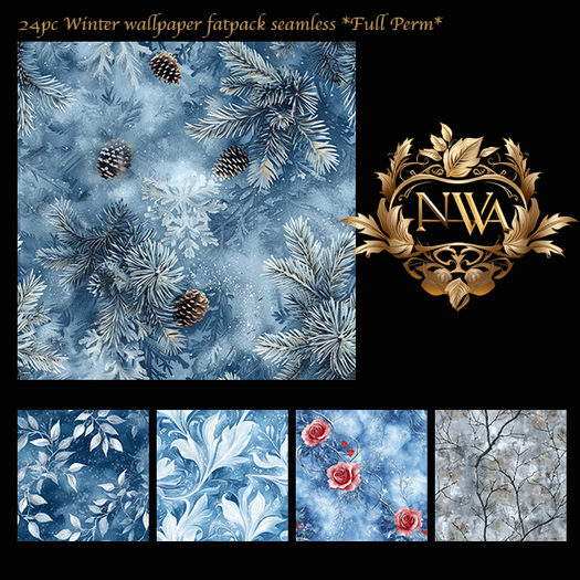 Second Life Marketplace - 24pc Winter wallpaper fat pack texture ...