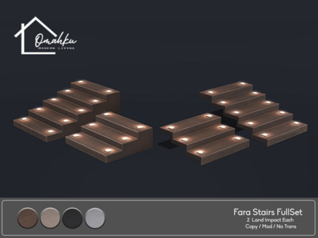 Second Life Marketplace - OMAHKU - Fara Stairs FullSet
