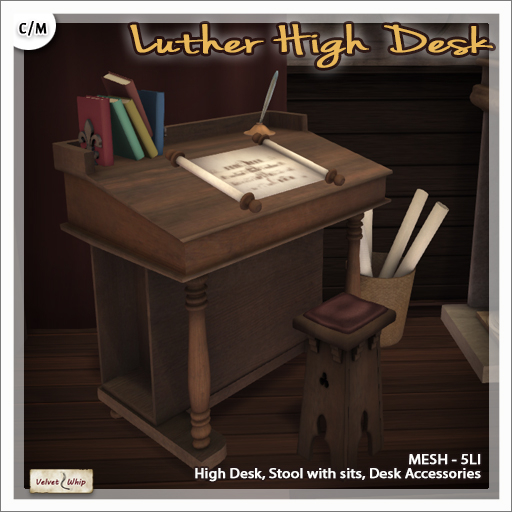 Second Life Marketplace - [V/W] Luther High Desk - Includes Animated ...