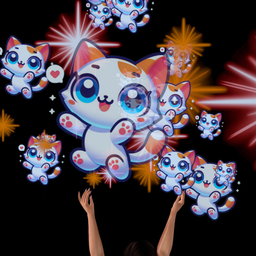 Second Life Marketplace - Kawaii Kitten Confetti Tosser Thrower