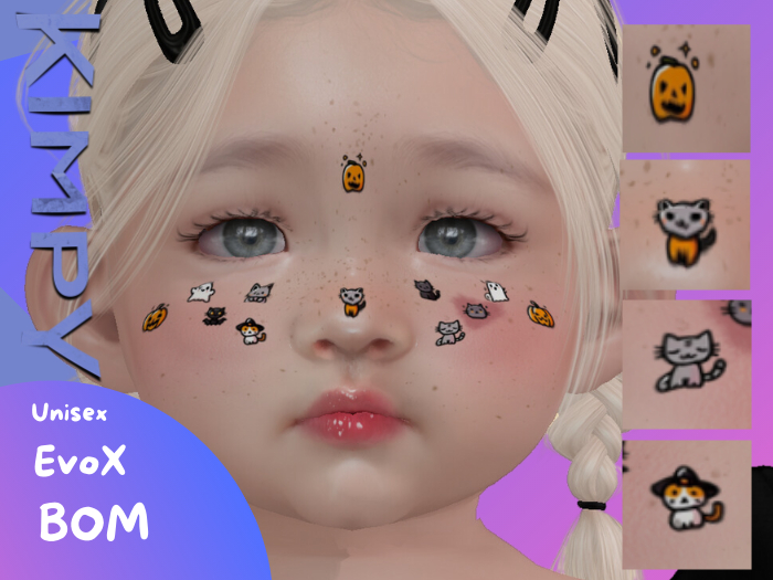 Second Life Marketplace - KIMPY - Miaulloween Stickers - EvoX - BOM