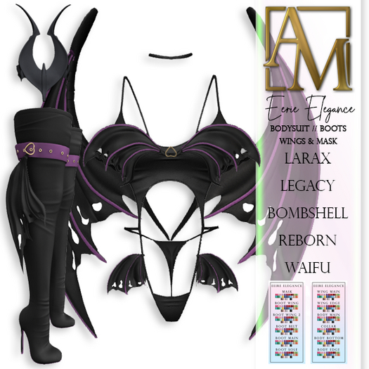 Second Life Marketplace - .: AlmaMiranda :. Eerie Elegance Devil Wings ...