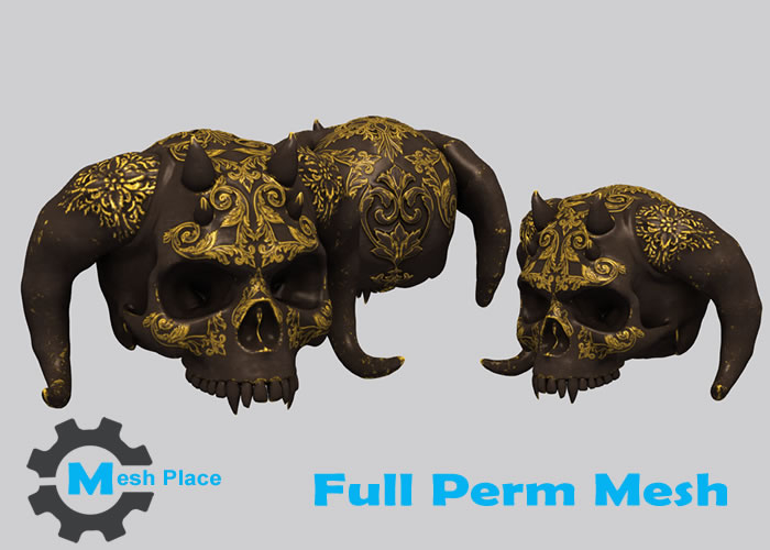 Second Life Marketplace - Mesh Place - Halloween Demon Skull Full Perm Mesh
