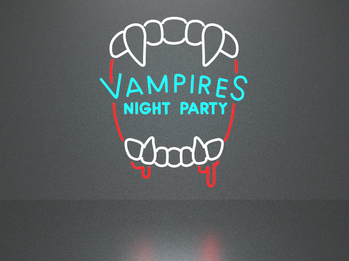 Second Life Marketplace - Vampire party neon sign Full Permission