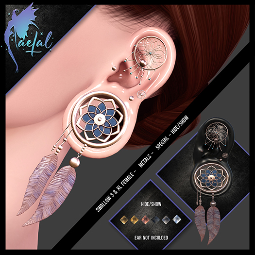 Second Life Marketplace - FaeTal - Ear 96 - Swallow S & XL Female DEMO