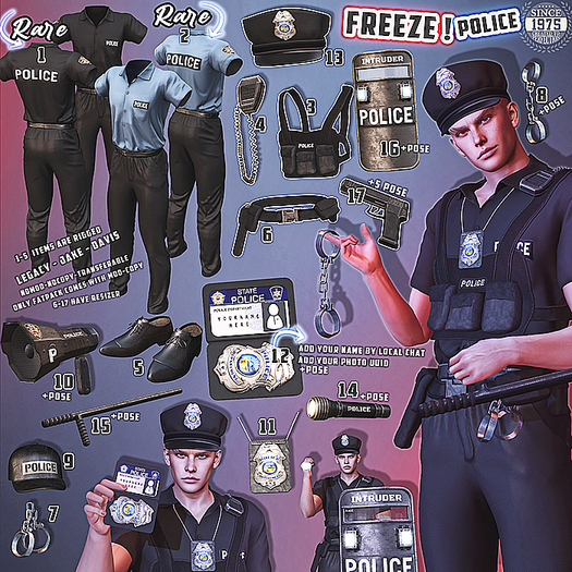 Second Life Marketplace - 03.[Since1975] Freeze! Police - Vest