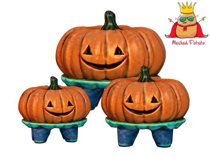 Second Life Marketplace - GIFT Halloween Pumpkin Stool Full Perm