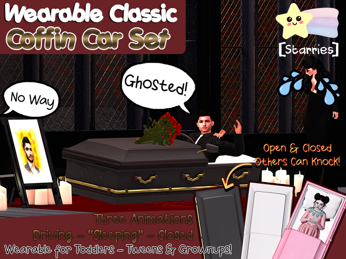 Second Life Marketplace - [Starries] Wearable Classic Coffin Car