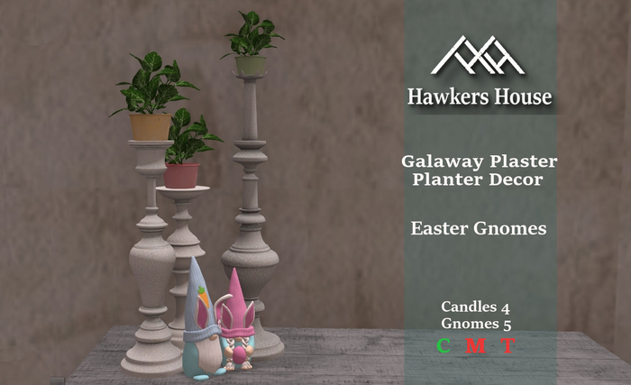 Second Life Marketplace - *HH* Galaway Plaster Planter Decor Easter Gnomes