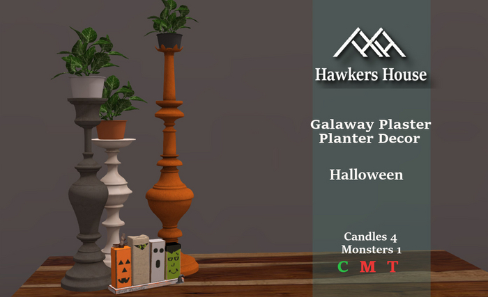 Second Life Marketplace - *HH* Galaway Plaster Planter Decor Halloween