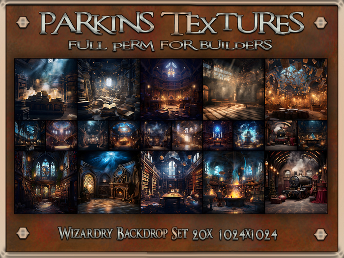 Second Life Marketplace - Parkins Textures - Wizardry Backdrops Set ...