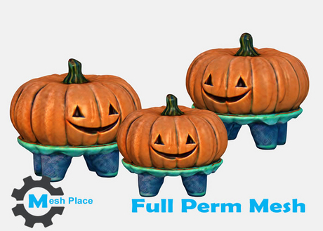 Second Life Marketplace - Mesh Place Halloween Pumpkin Stool Full Perm Mesh