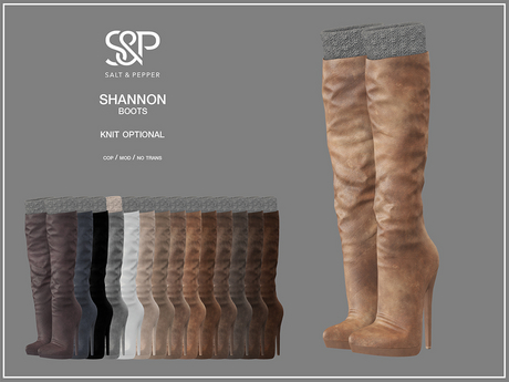 Second Life Marketplace - S&P Shannon boots Maitreya LaraX (wear to unpack)