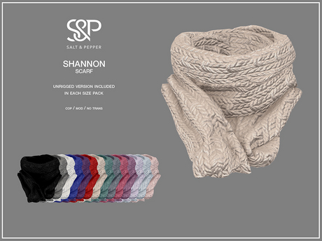 Second Life Marketplace - S&P Shannon scarf Reborn (wear to unpack)