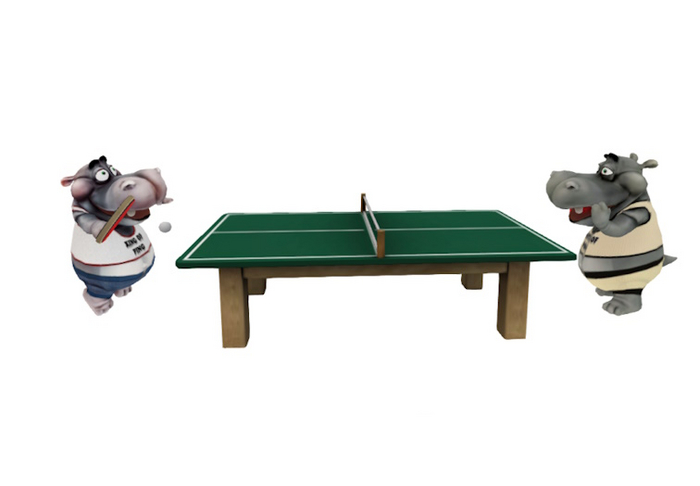 Second Life Marketplace - SUS Crazy Sport Hippos - Billy & Bob Table Tennis