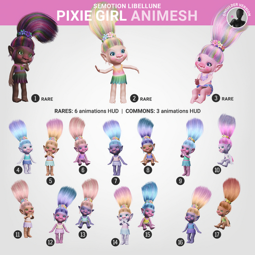 Second Life Marketplace - SEmotion Libellune Pixie Girl Animesh COMMON 15