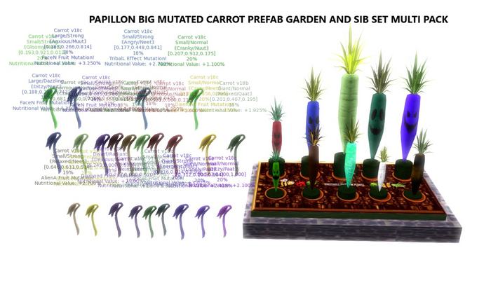 Second Life Marketplace - PAPILLON BIG MUTATED CARROT PREFAB GARDEN AND ...