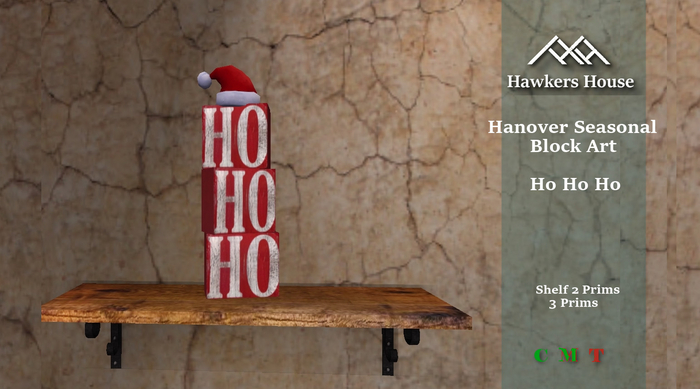 Second Life Marketplace - *HH* Hanover Seasonal Block Art Ho Ho Ho